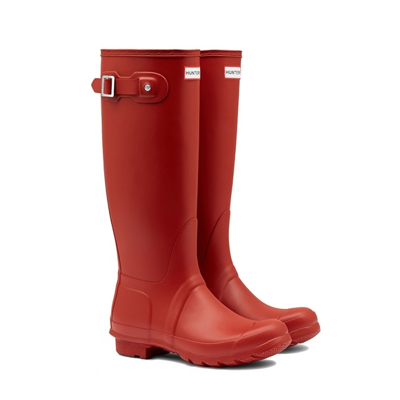 Hunter | Shoes | Red Matte Hunter Boots | Poshmark